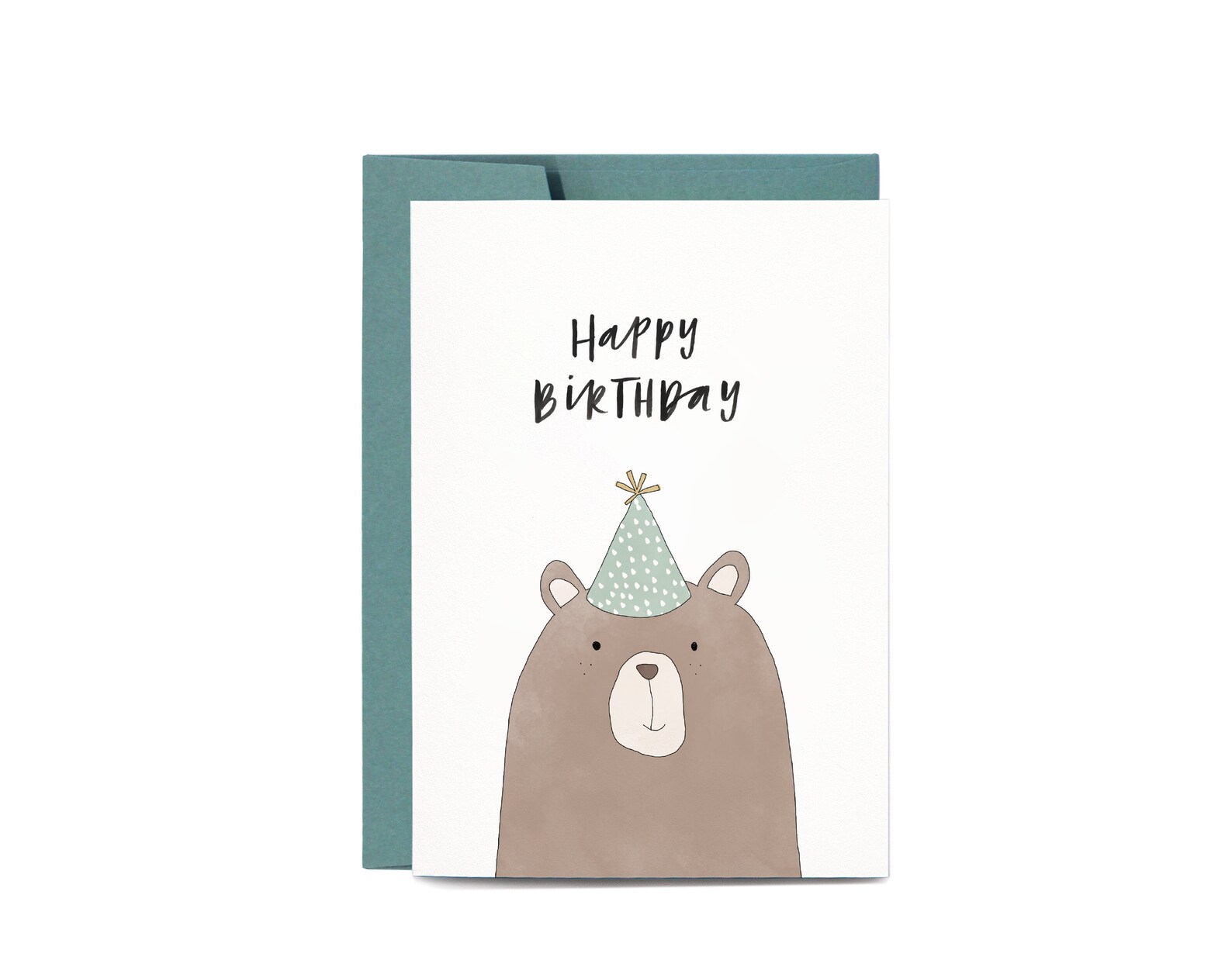 Cute Birthday Bear Illustration Greeting Card | Etsy