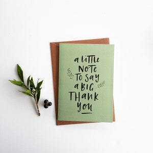 A Little Note to Say A Big THANK YOU Greeting Card - Etsy