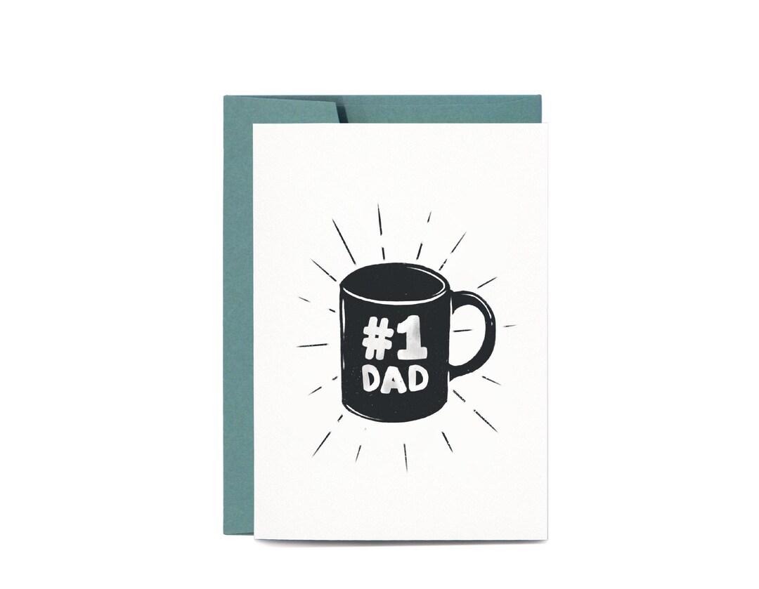 Number 1 Dad Illustrated FATHER'S DAY Greeting Card - Etsy
