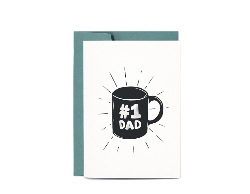 Number 1 Dad Illustrated FATHER'S DAY Greeting Card - Etsy