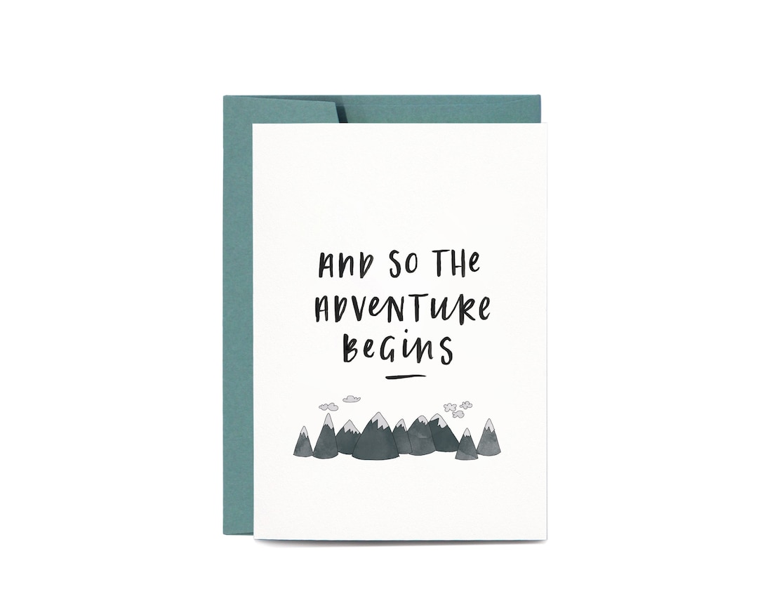 Adventure Begins GRADUATION GOOD LUCK Illustrated Greeting Card - Etsy