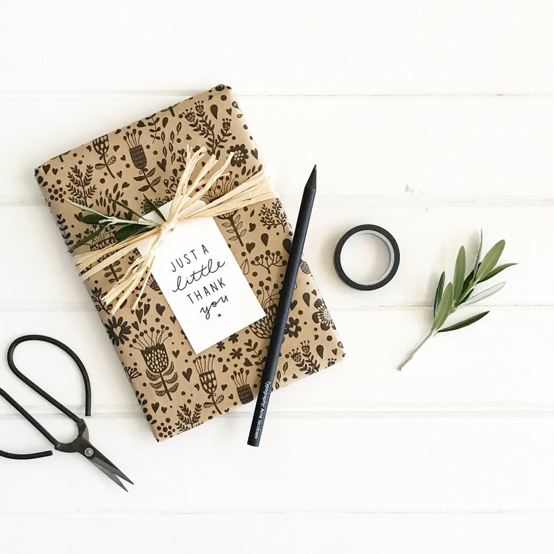 THANK YOU Gift Tag Set of 5 Just a Little Thank You Paper | Etsy