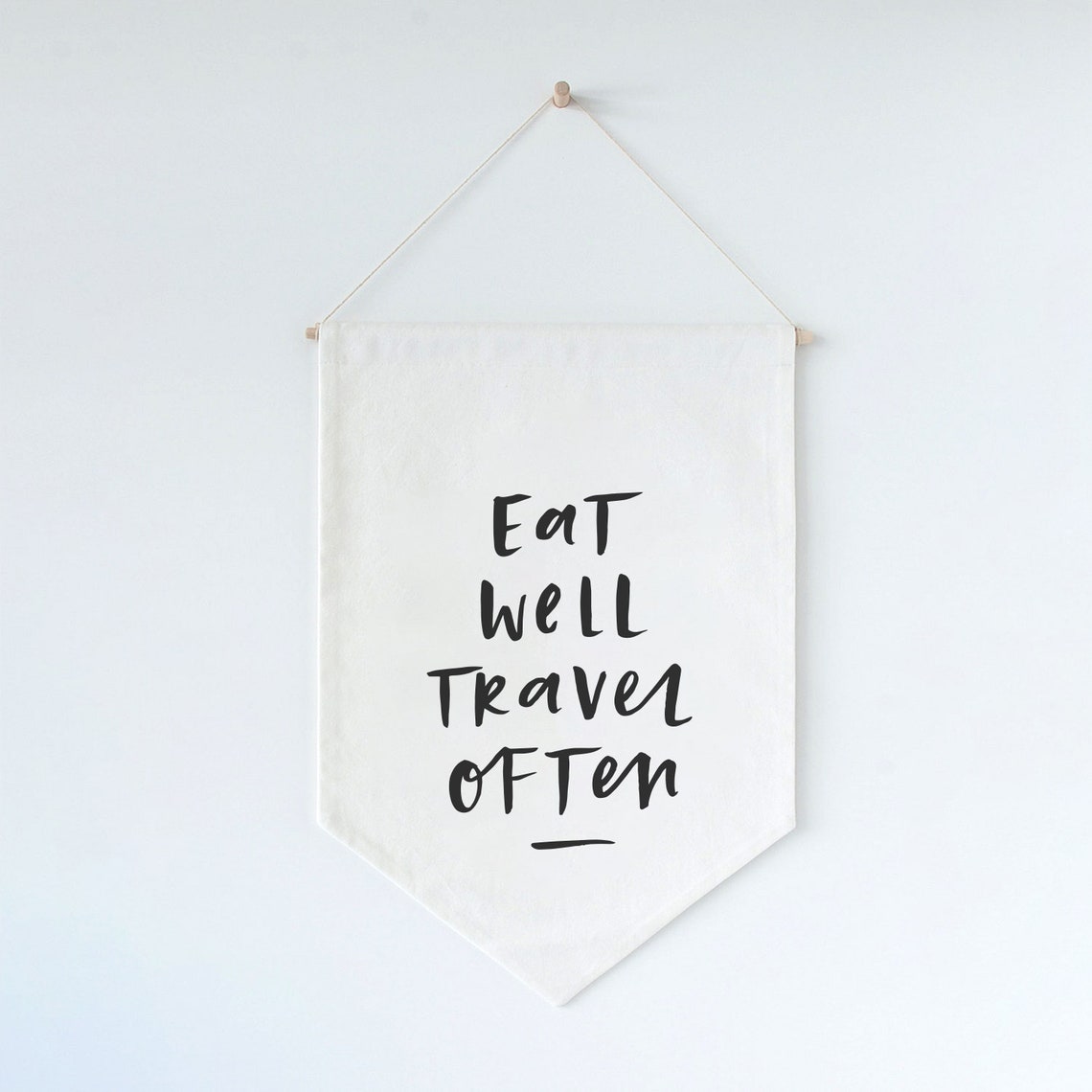 Eat Well Travel Often Wall Flag Fabric BANNER Wall Hanging - Etsy