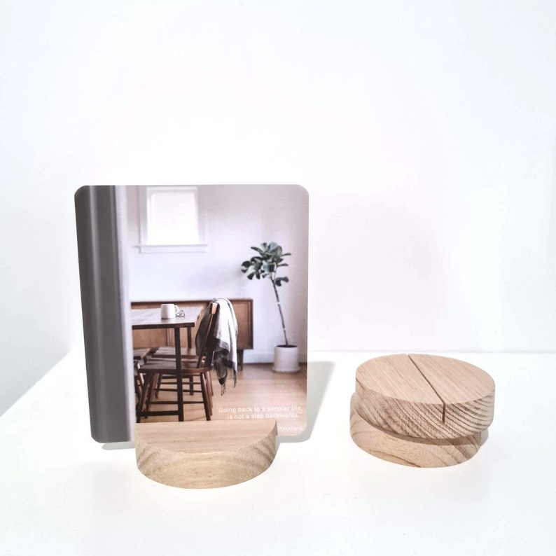 Small CIRCLE Timber Photo Stand Wooden Picture Holder Photo - Etsy