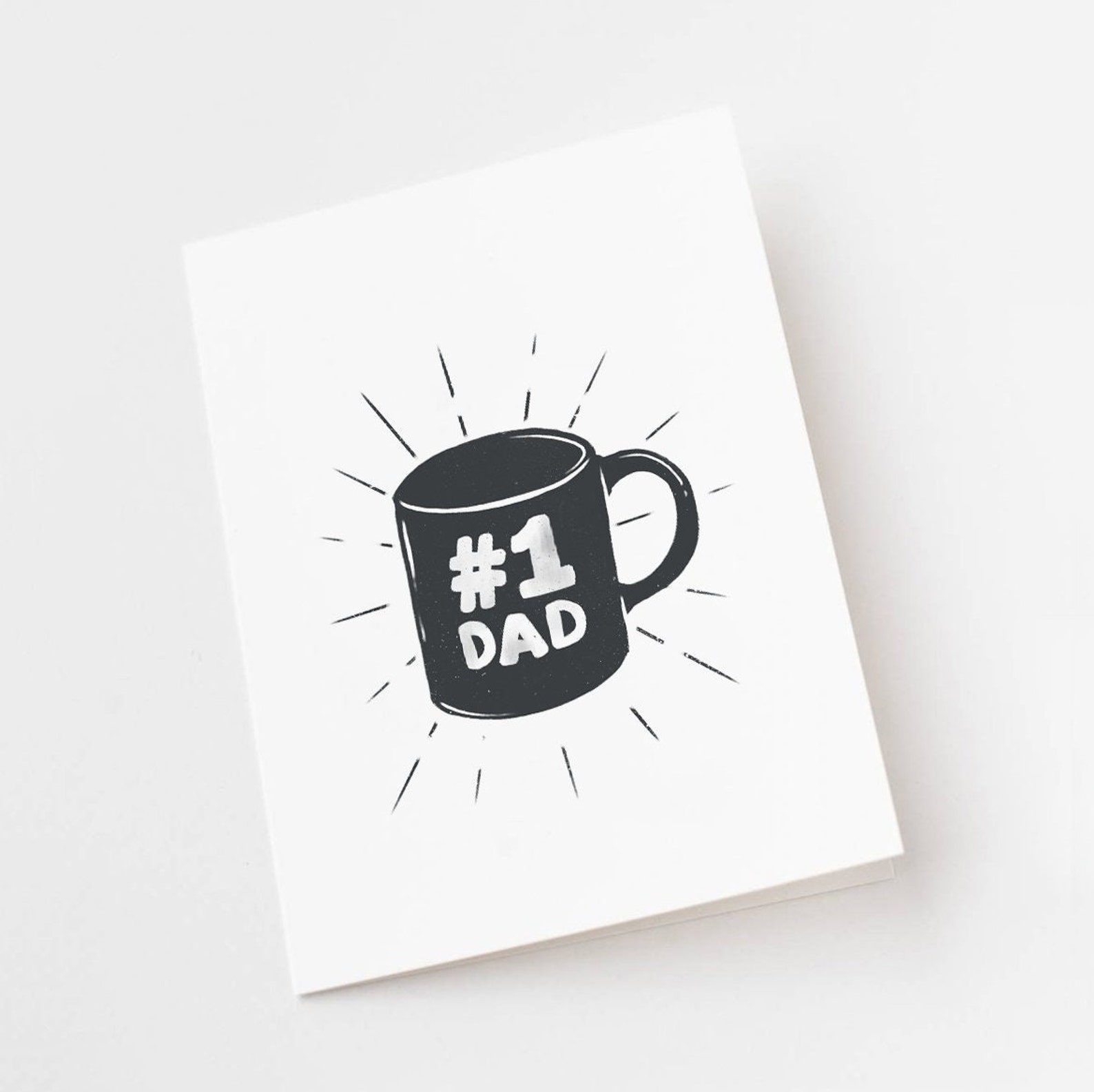 Number 1 Dad Illustrated FATHER'S DAY Greeting Card - Etsy