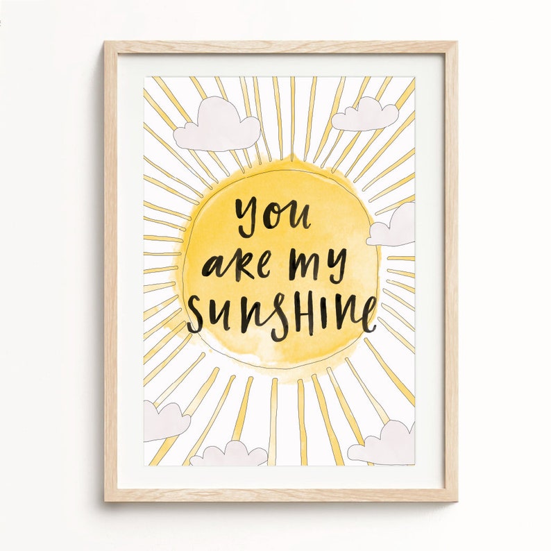 You Are My Sunshine SUN Bright Happy Art Print - Etsy