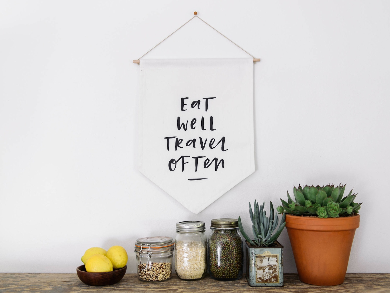 Eat Well Travel Often Wall Flag Fabric BANNER Wall Hanging - Etsy