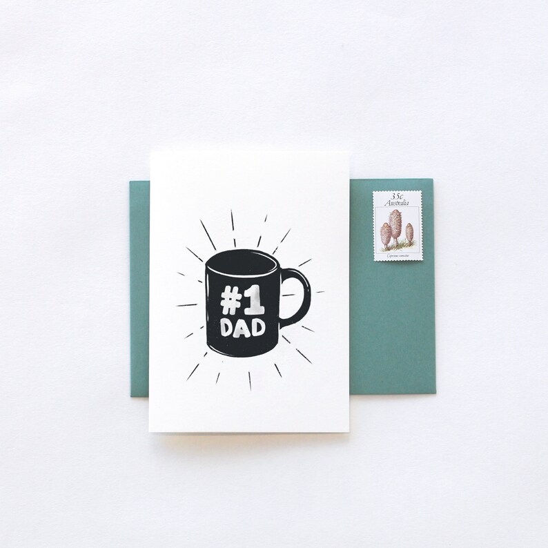 Number 1 Dad Illustrated FATHER'S DAY Greeting Card - Etsy