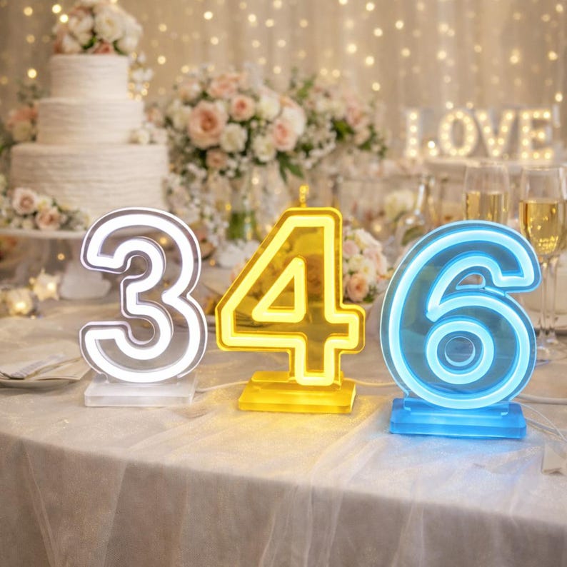 Custom Number Neon Sign Custom Birthday Party Decor, Led Wedding Signs ...