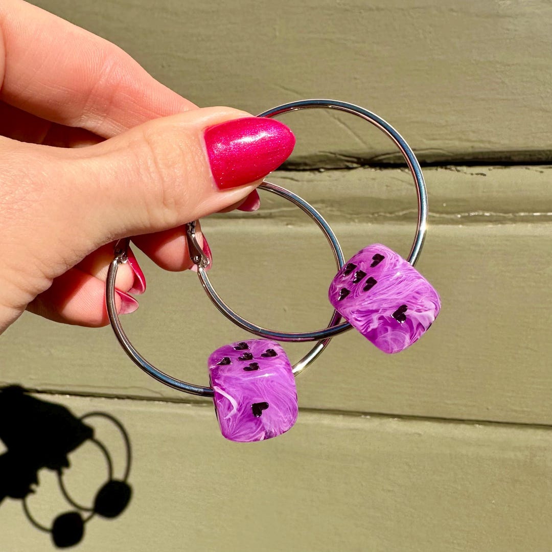 Love's A Gamble Dice Hoops - Various Color Options! - Etsy