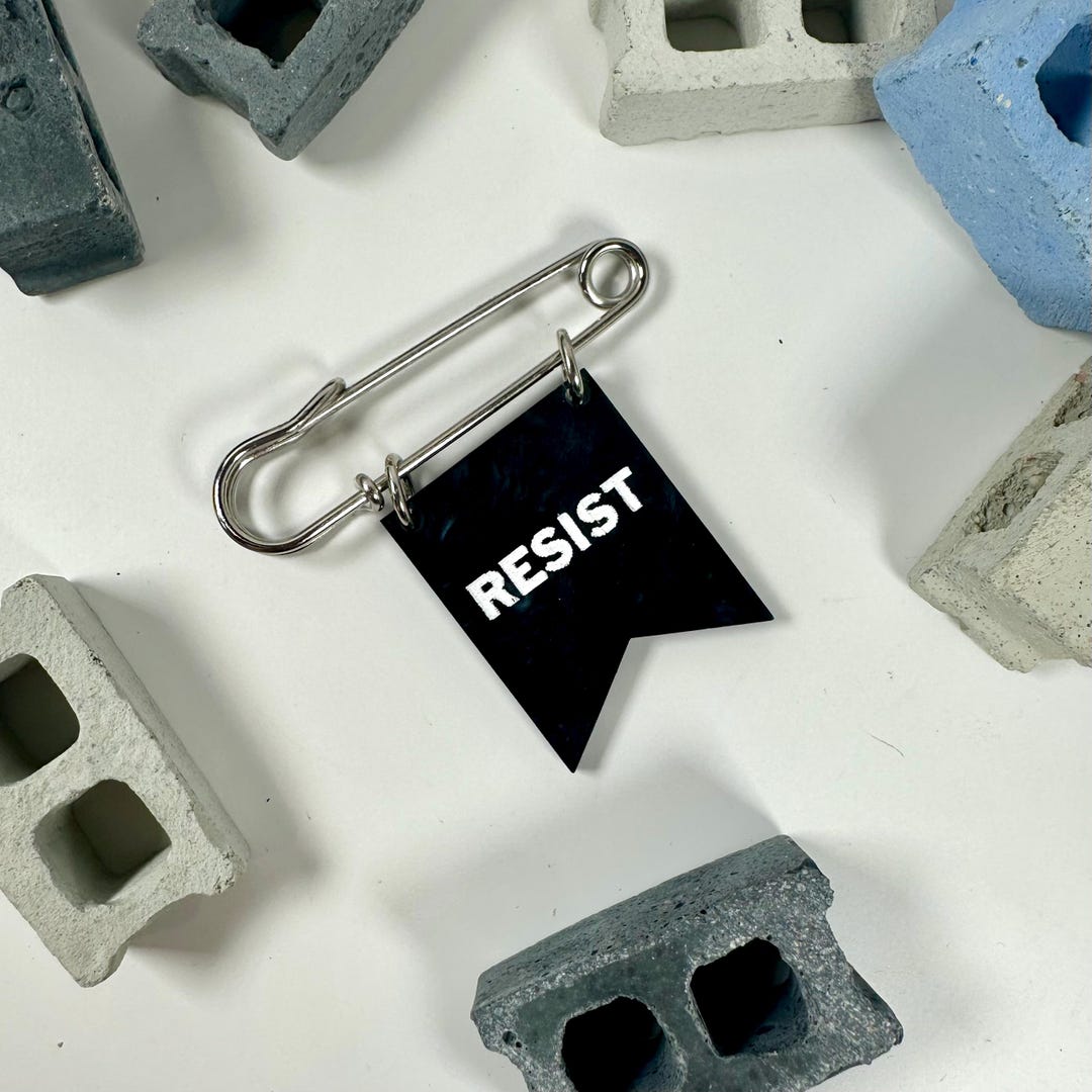 Resist Banner Pin - Etsy