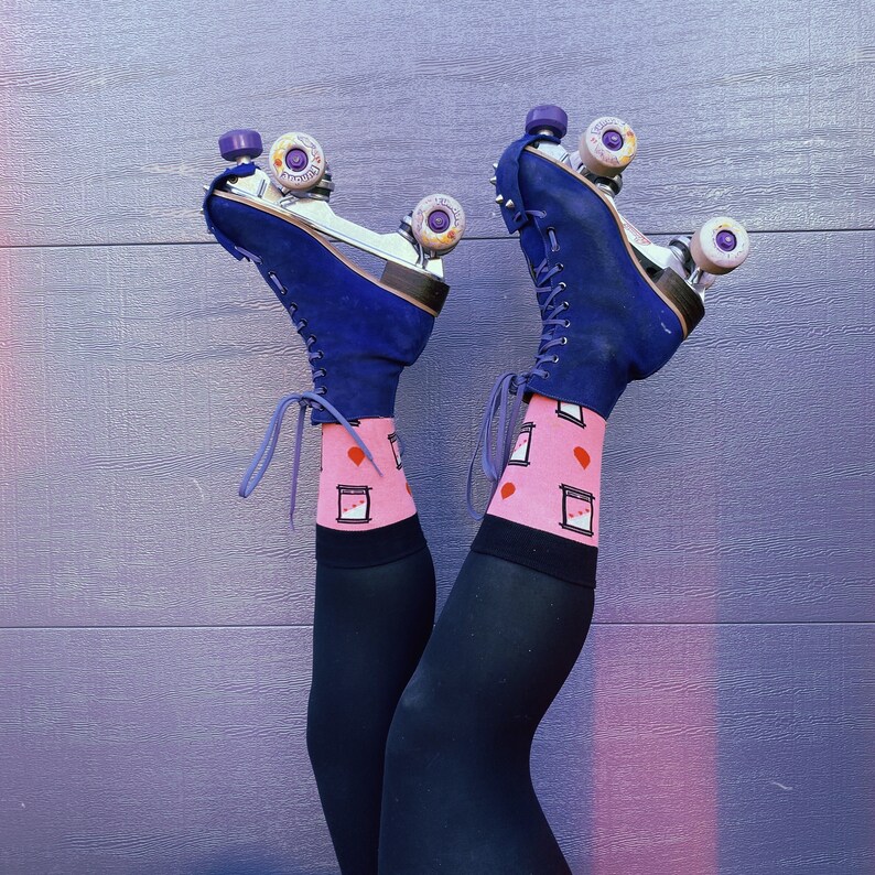 Pink Guillotine Socks Etsy