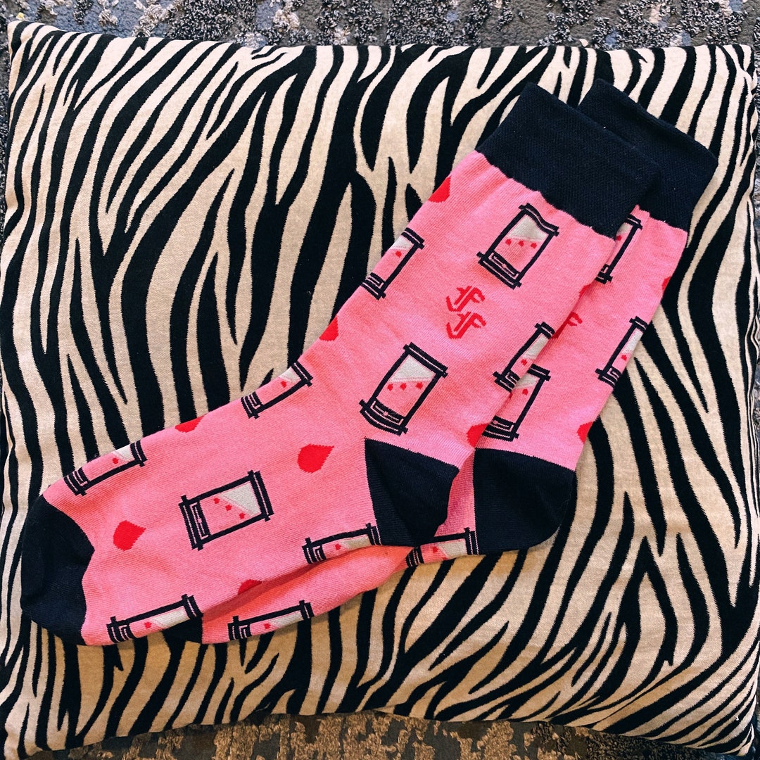 Pink Guillotine Socks Etsy