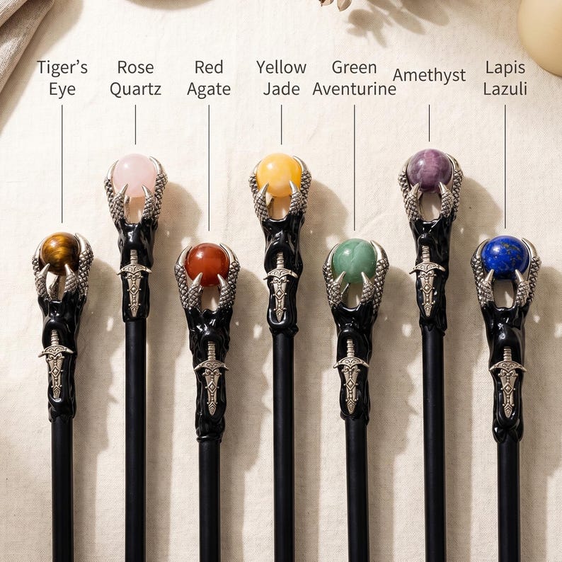 Crystal Magic Wand, Lapis Lazuli Tiger Eye Amethyst Wand, Witch Wizard ...