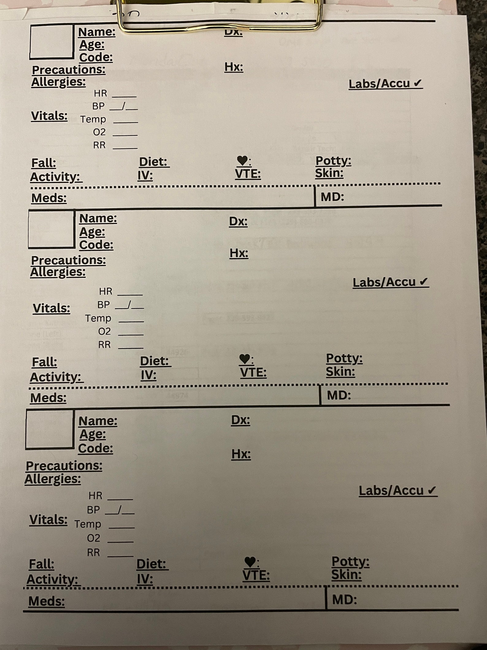 My Everyday RN/LPN Nurse Report Sheet - Etsy