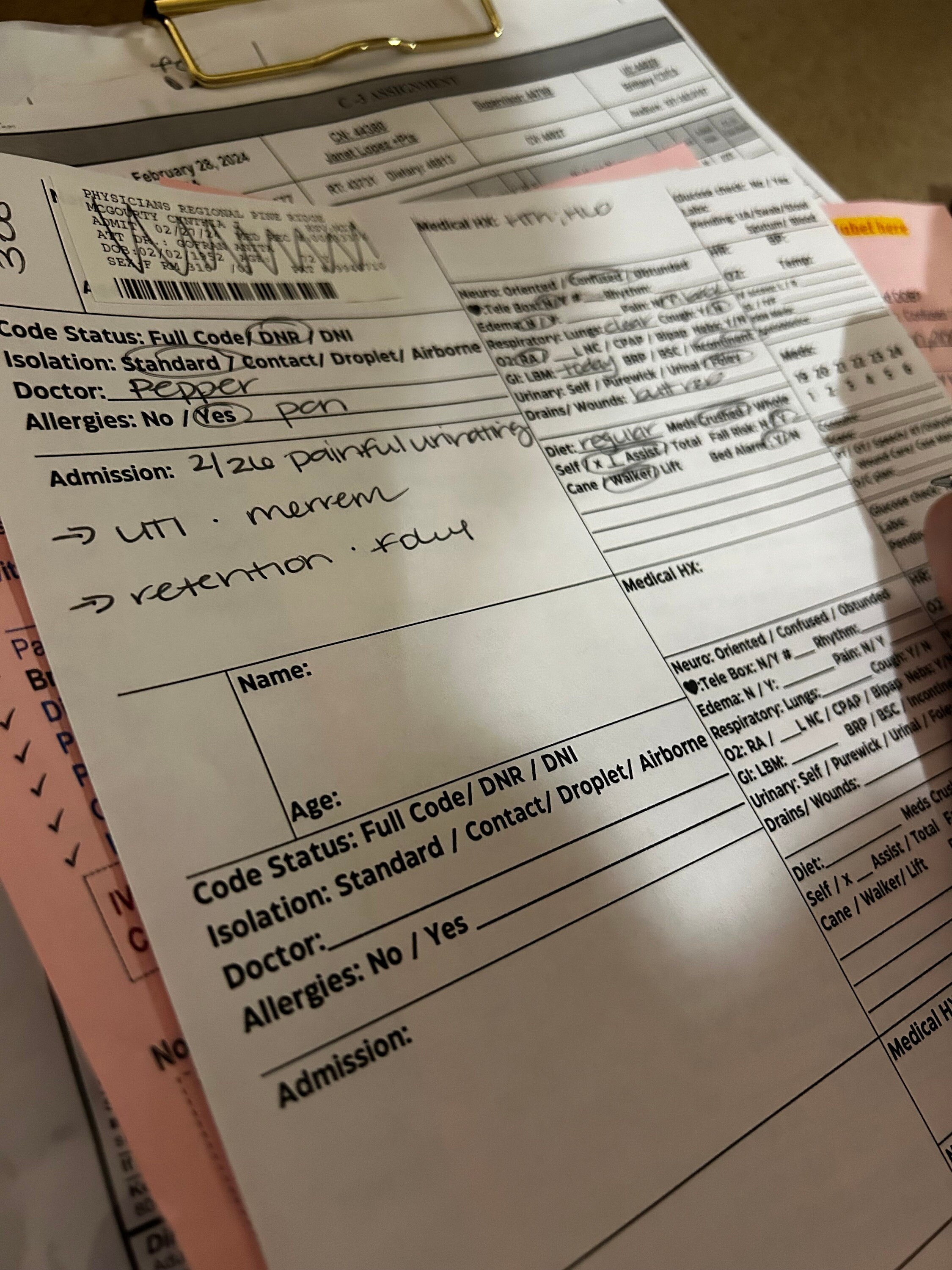 Bedside Nurse Report Sheet - Etsy