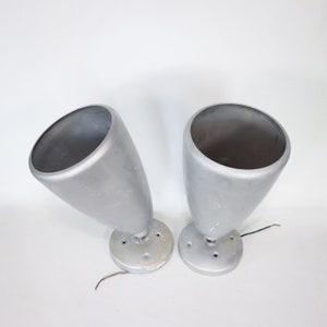 Vintage Pair Mid Century Modern Aluminum Cone Lights, Retro Metal ...