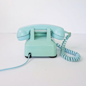 Retro Western Electric Aqua Blue Rotary Dial Phone, Vintage Bell ...