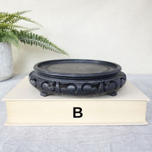 Your Choice Vintage Asian Carved Wood Stand, Chinese Vase Footed Riser ...
