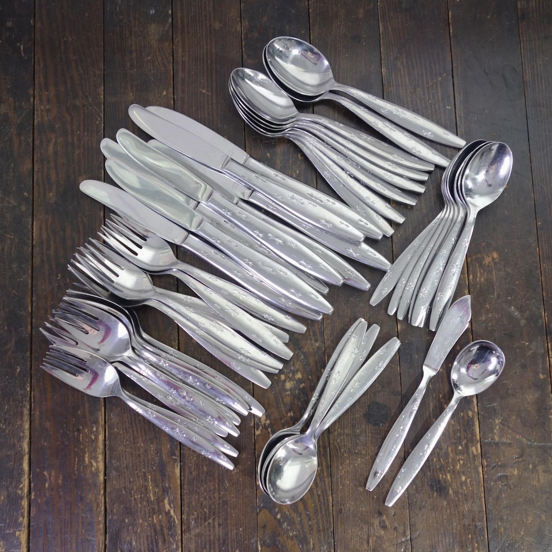 Vintage MCM Starburst Stainless Flatware, Japan ACSONS ACF6 Silverware ...