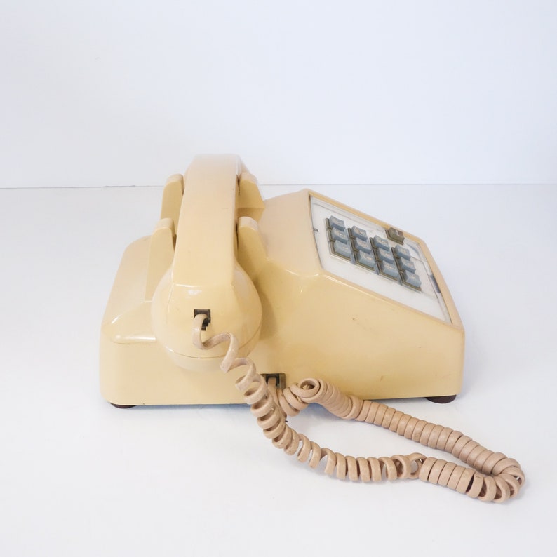 Your Choice Vintage Touch Tone Desk Phone, Retro Beige Push Button ...
