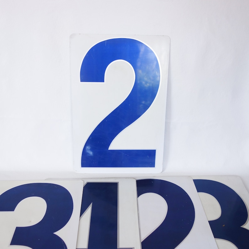 Vintage Metal Gas Station Sign Number Large 18 Inches - Etsy