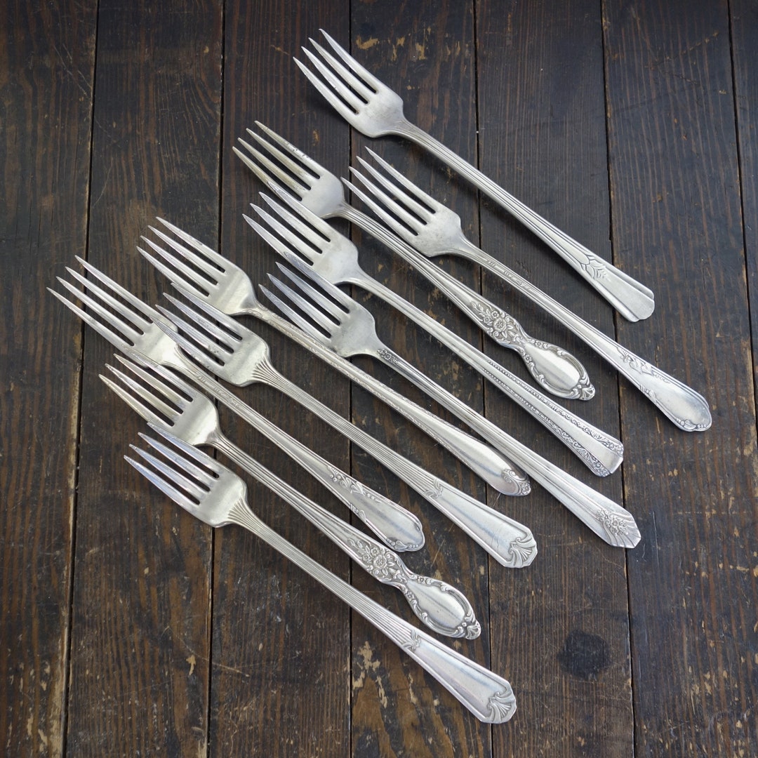 Mismatched Flatware Forks or Knives, Grille or Viande Silverware, Set ...
