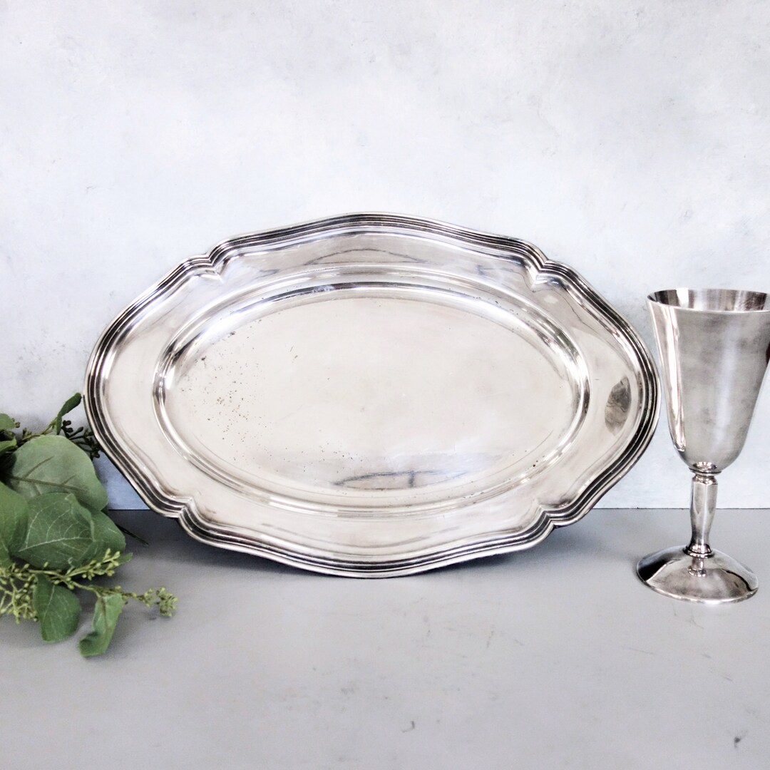 Silver Plate Chippendale Serving Tray, Vintage Silver Plate Dish, Tea ...