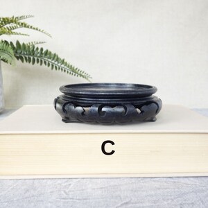 Your Choice Vintage Asian Carved Wood Stand, Oriental Fish Bowl Riser ...