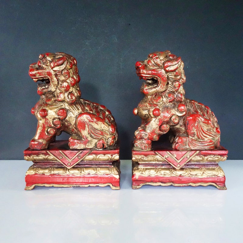 Large Foo Dogs Statue - Etsy