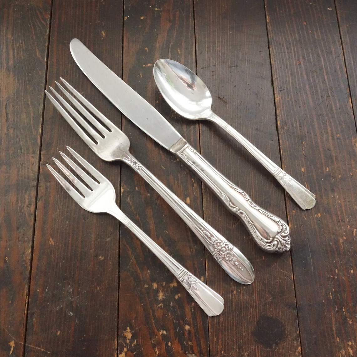 Choice Mismatched Silverplate Silverware, Place Settings 4 Pc, 5 Pc or ...