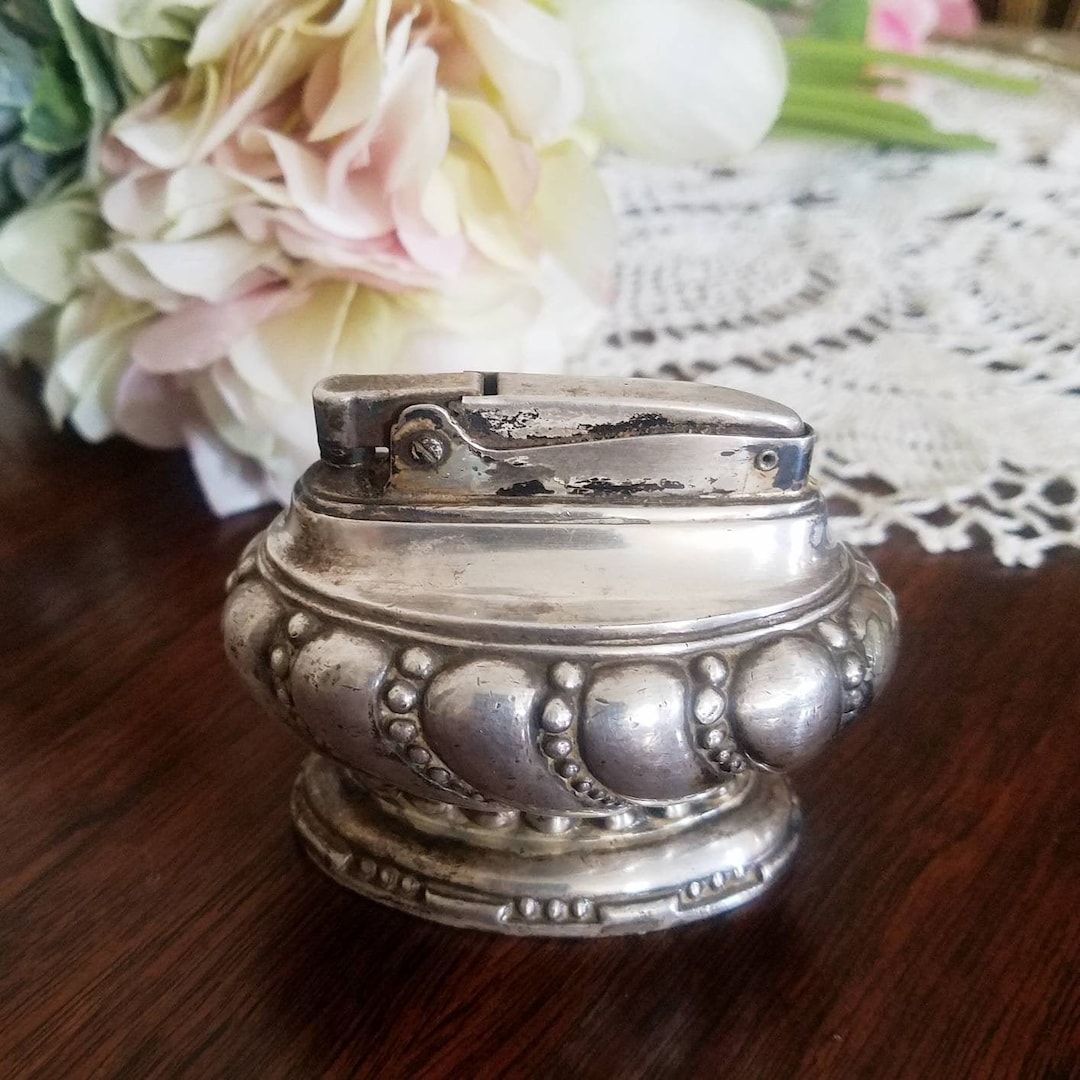 Ronson Silver Crown Table Lighter, Vintage Hollywood Regency ...