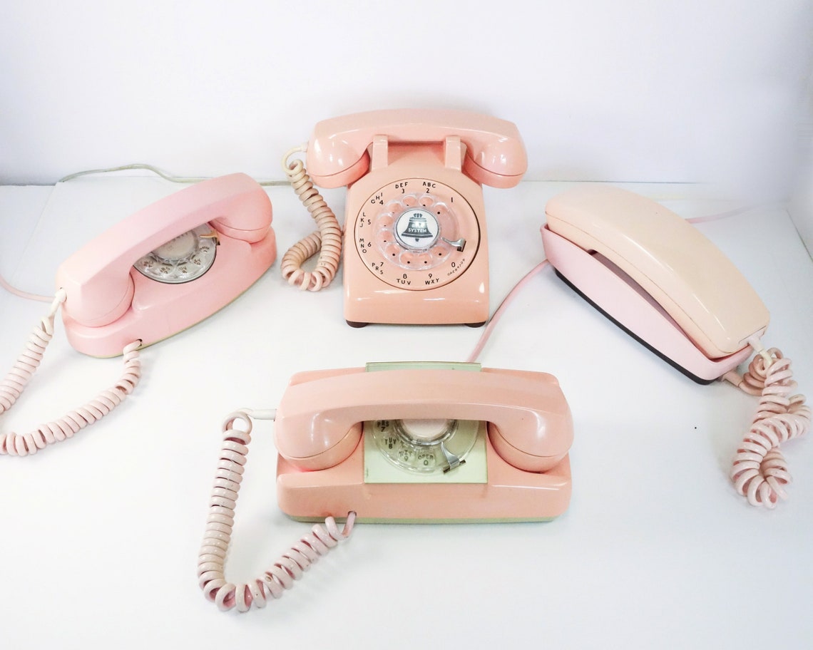 Retro Pink Rotary Phone, Vintage Rare Automatic Electric, Starlite AE ...