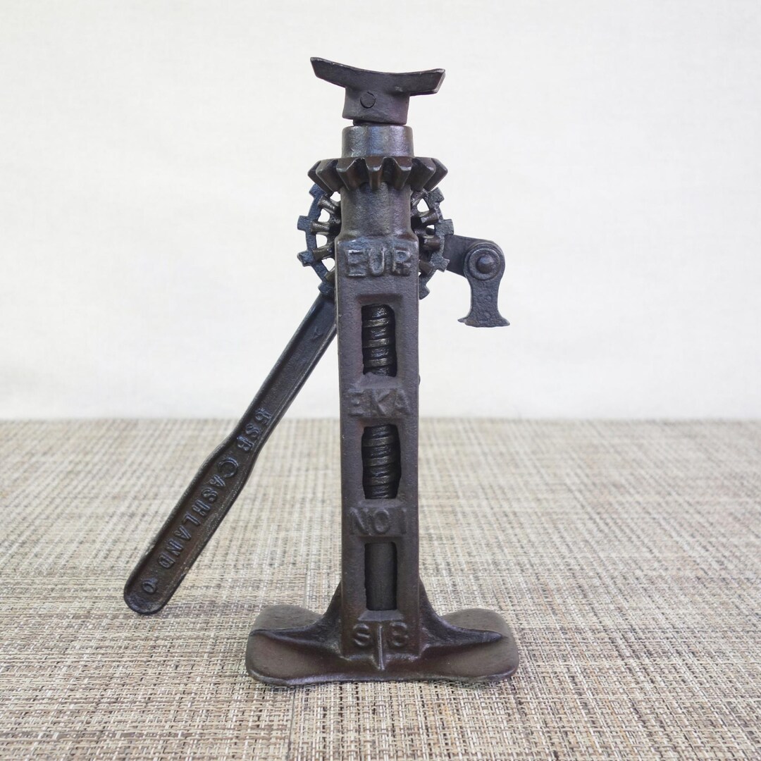 Antique Cast Iron Screw Jack, Vintage Eureka No. 1 Car Jack, Ashland ...