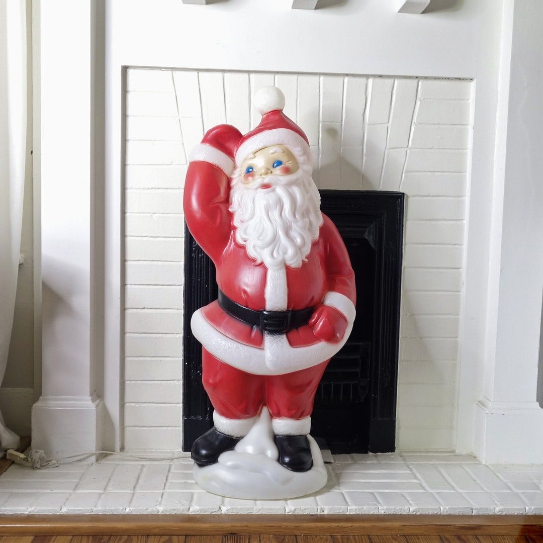 Vintage Waving Santa Claus Blow Mold, Large 40 Lighted, General Foam ...