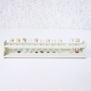 Vintage Test Tube Rack, Wooden Test Tube Holder With Tubes - Etsy