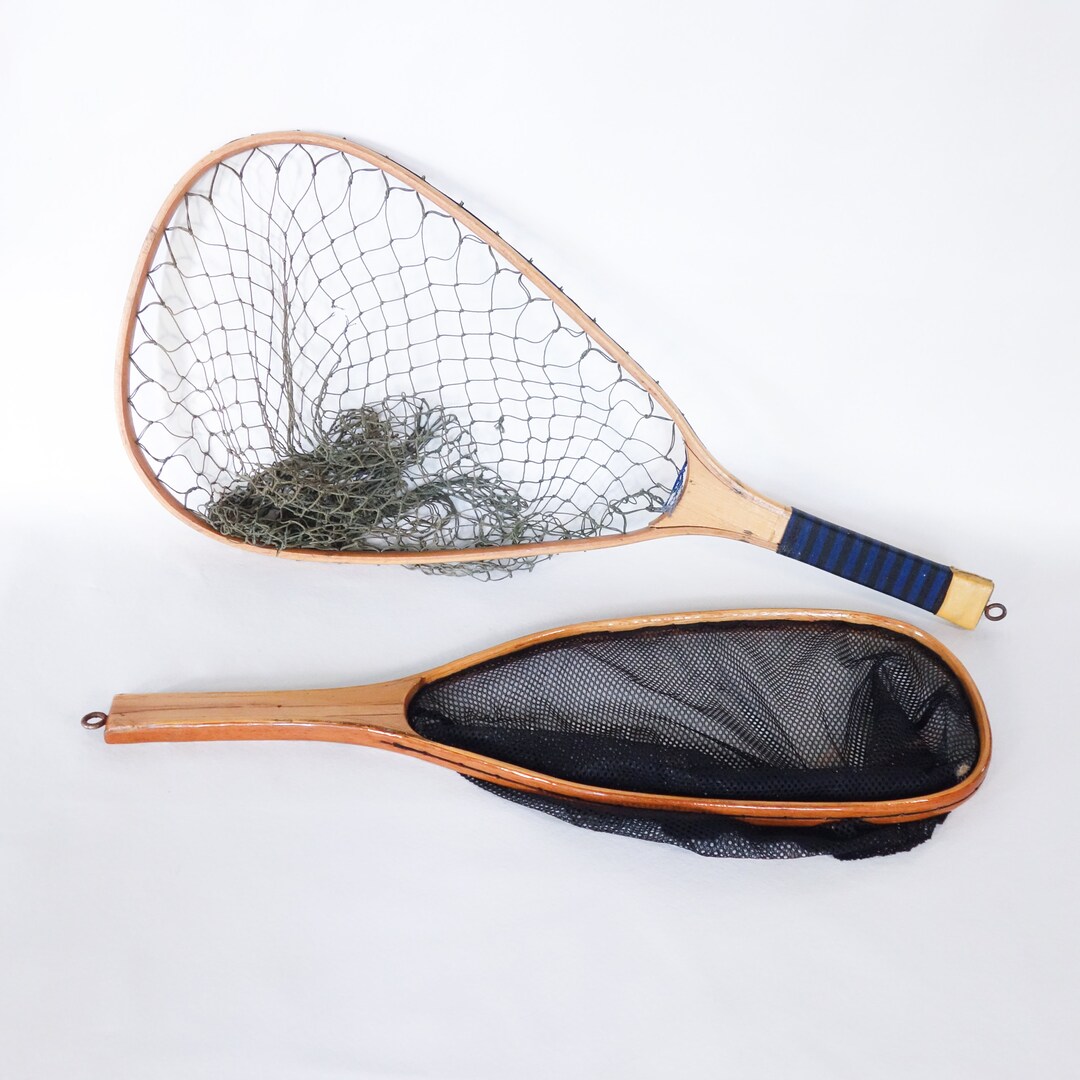 Your Choice Vintage Fishing Net, Trout Fly Fishing, Wood Framed Landing ...