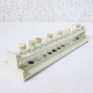 Vintage Test Tube Rack, Wooden Test Tube Holder With Tubes - Etsy