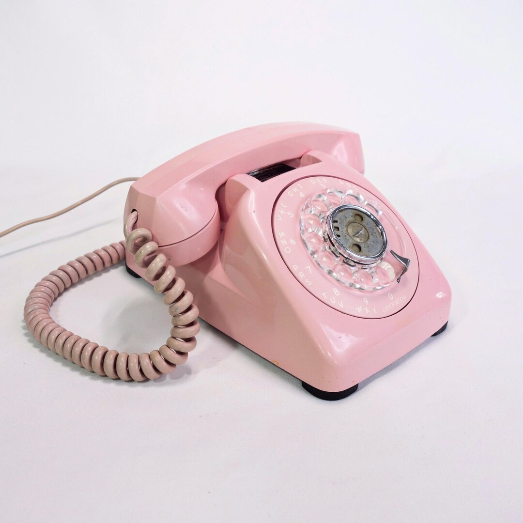 Vintage Pink Rotary Dial Telephone, Automatic Electric Monophone, Leich ...