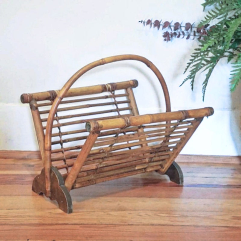Bamboo Magazine Rack - Etsy