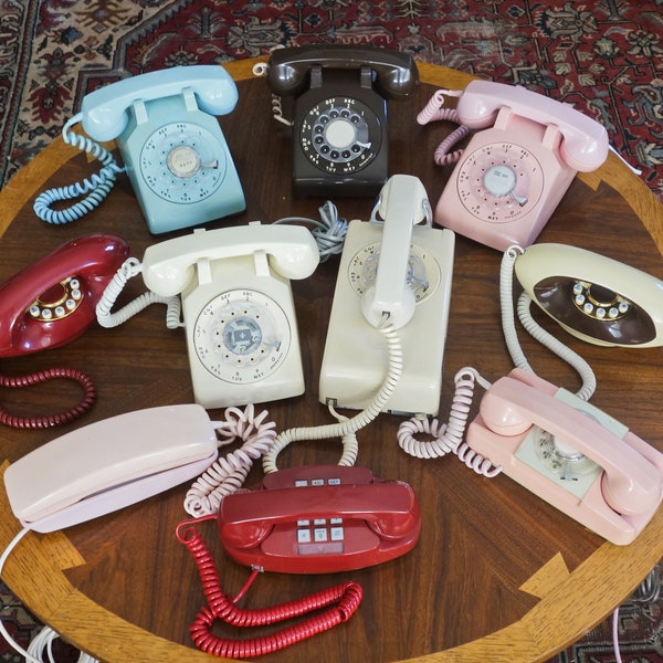 Vintage Pink Rotary Wall Phone - Etsy