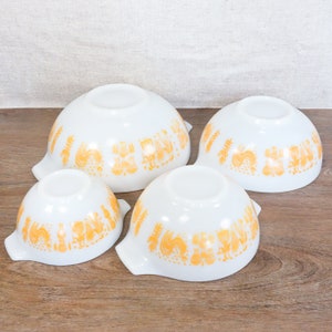 Vintage Pyrex Pumpkin Amish Butterprint Cinderella Mixing Bowls, HTF ...