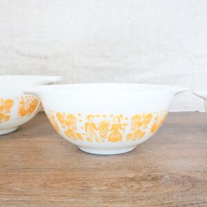 Vintage Pyrex Pumpkin Amish Butterprint Cinderella Mixing Bowls, HTF ...