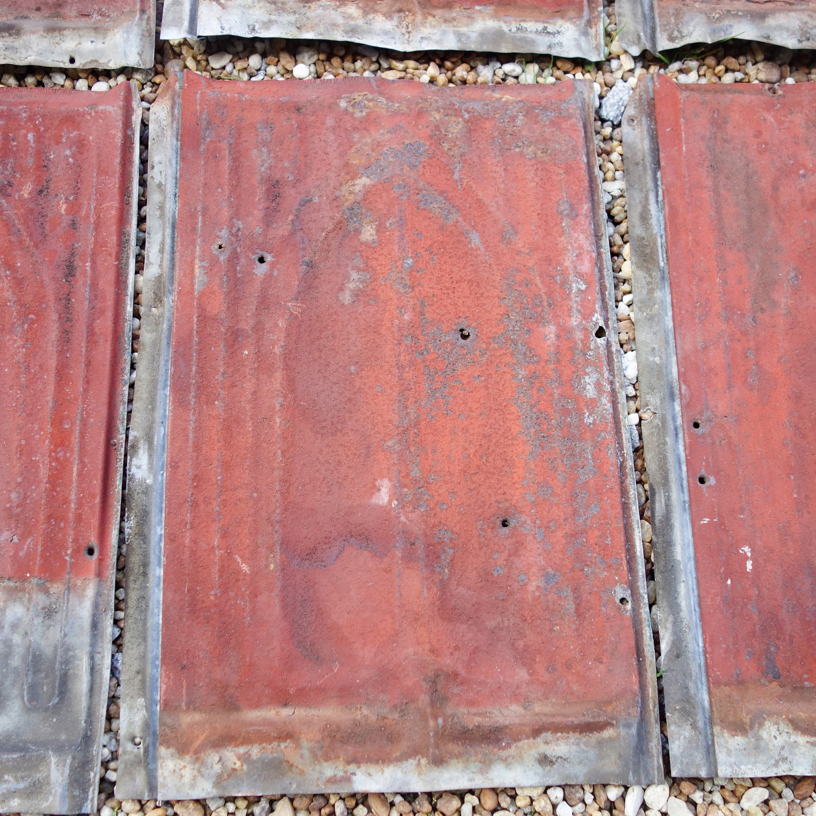 Vintage Metal Roof Tin Embossed Red Roofing Shingle - Etsy