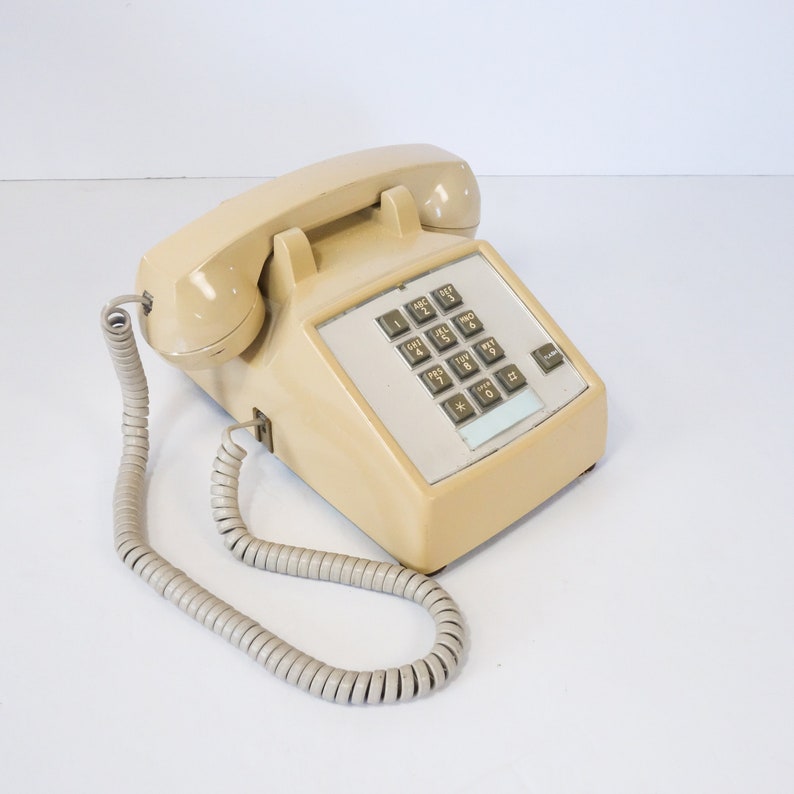 Your Choice Vintage Touch Tone Desk Phone, Retro Beige Push Button ...