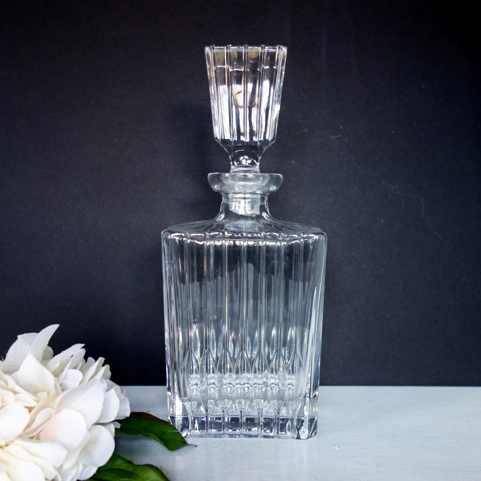 Vintage Crystal Decanter, Retro Barcart Decor, Barware Wedding Gift ...