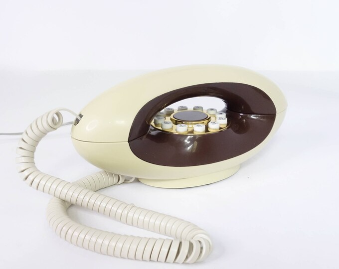 Vintage Genie Telephone, Atomic Two Toned Brown Cream ATC Phone, Retro ...