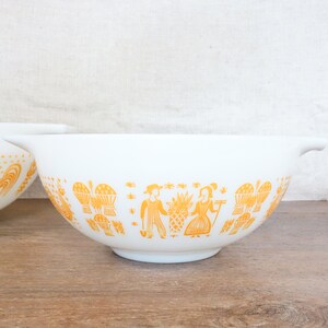 Vintage Pyrex Pumpkin Amish Butterprint Cinderella Mixing Bowls, HTF ...