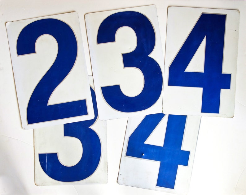 Vintage Metal Gas Station Sign Number Large 18 Inches - Etsy