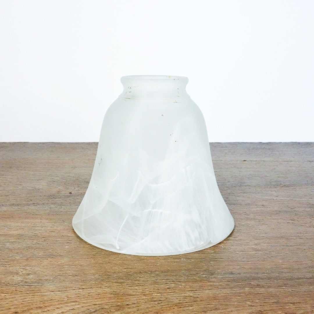 Vintage Frosted Glass Light Shade, White Marbled Pendant Light Fixture ...